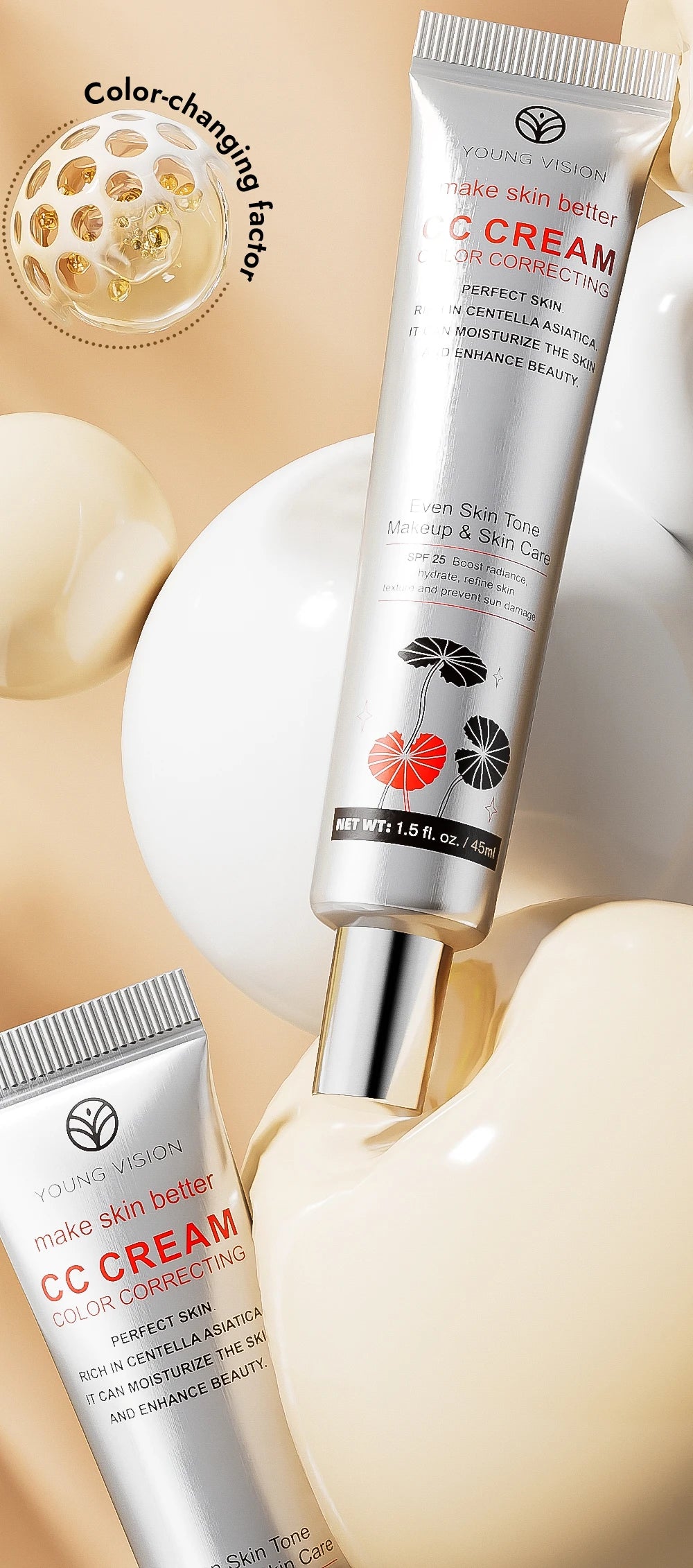 YOUNG VISION Centella CC Cream – Brightening Skin Repair Foundation ...